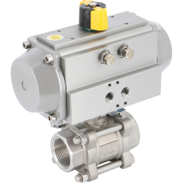 3 piece stainless steel ball valve 746XS + RE/RES pneumatic actuator | Syveco